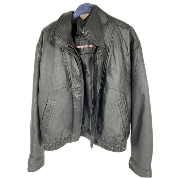 Charles Klein | Jackets & Coats | Charles Klein Black Mens Leather ...